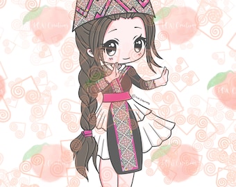 Chibi, Hmong Girl 3, JPEG, PNG, Digital Download - Etsy