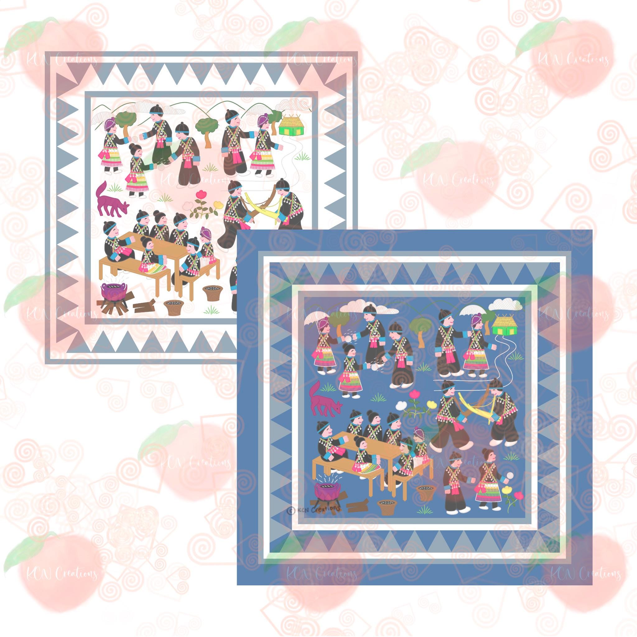 Hmong Story Cloth 3, Hmong New Year, JPEG, PNG, Digital Download - Etsy