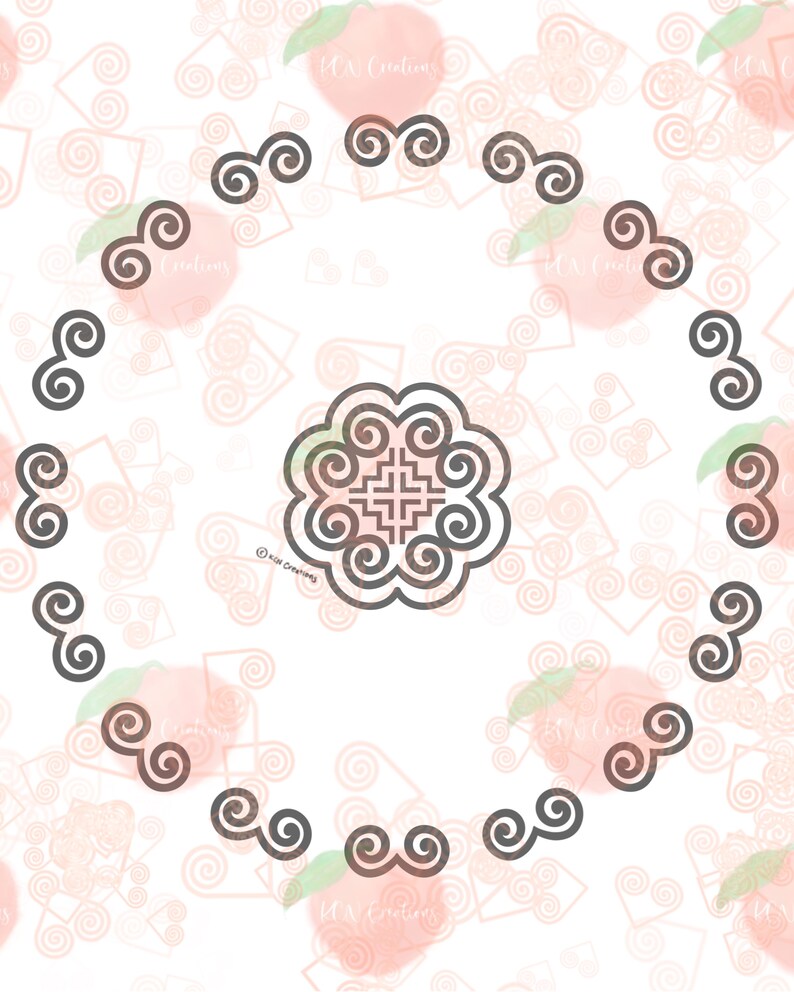 Hmong Qwj Border 2. JPEG PNG PDF. Digital Files. - Etsy