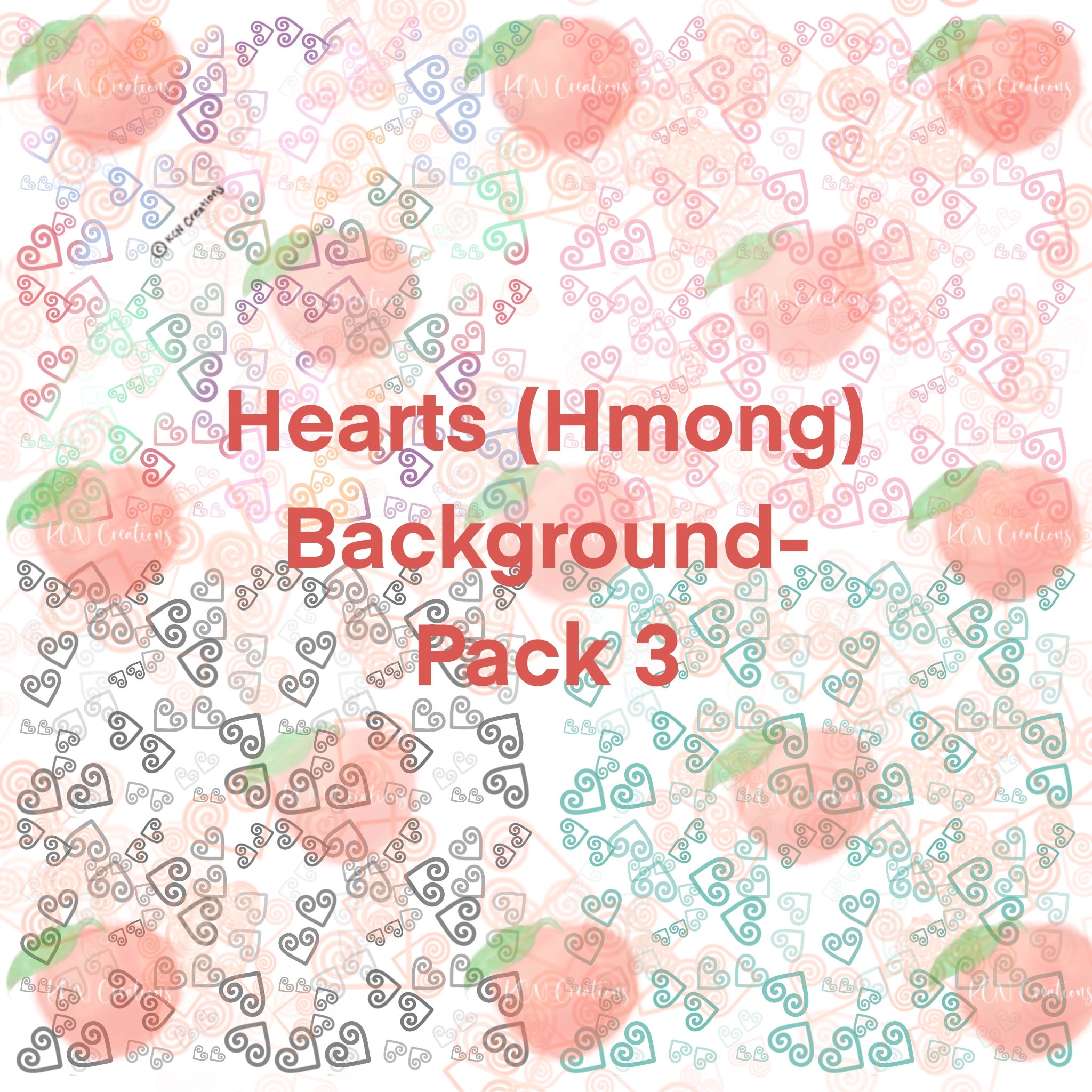 Hearts (hmong) Background - Pack 3, JPEG, PNG, PDF, Digital Download - Etsy