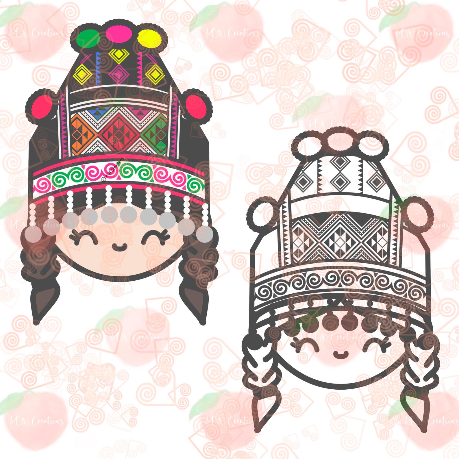 Hmong Girl, Stripe Hat, JPEG, PNG, Digital Download - Etsy