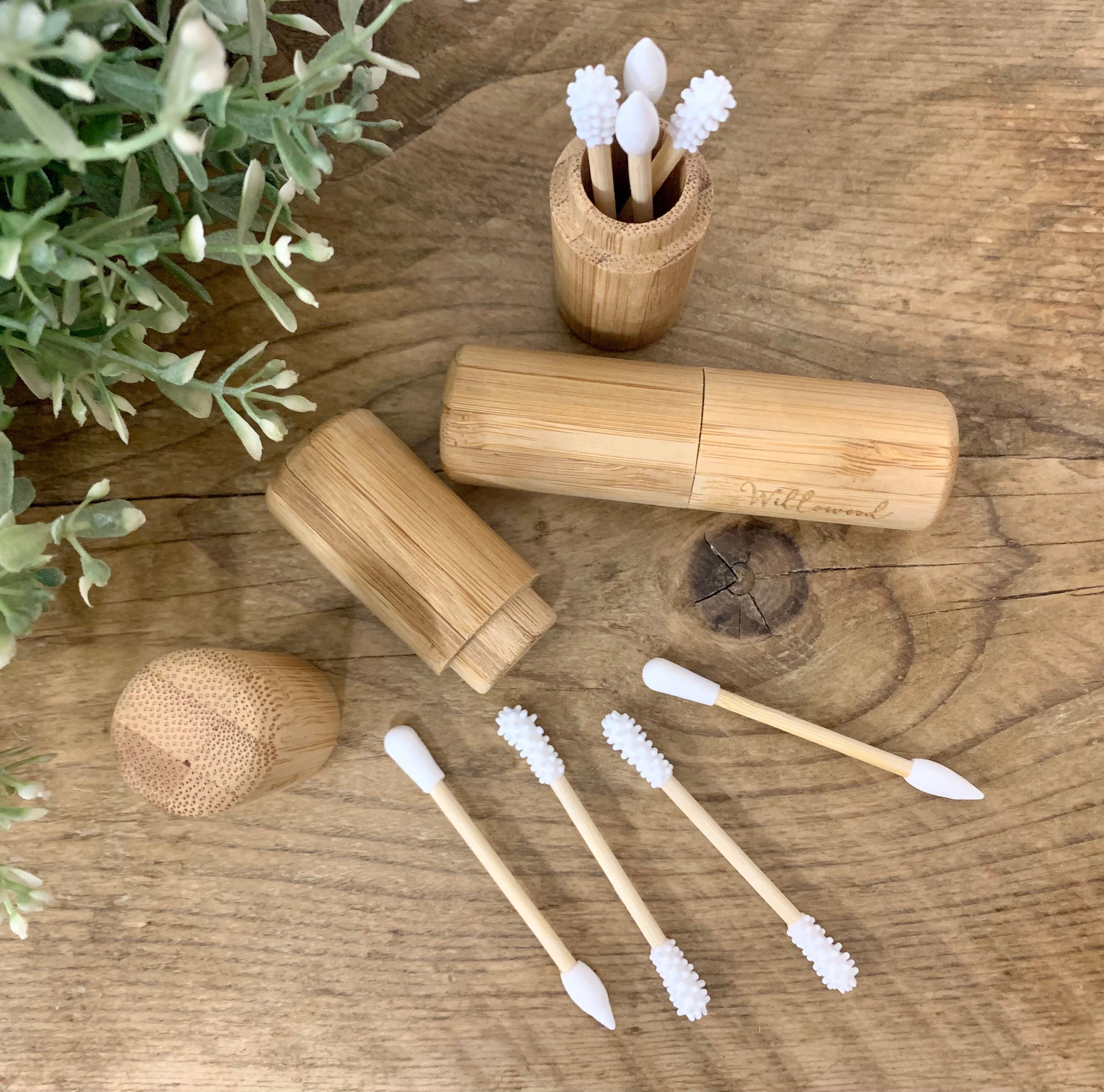 Reusable Organic Bamboo & Silicone Cotton Buds Earbuds | Etsy UK