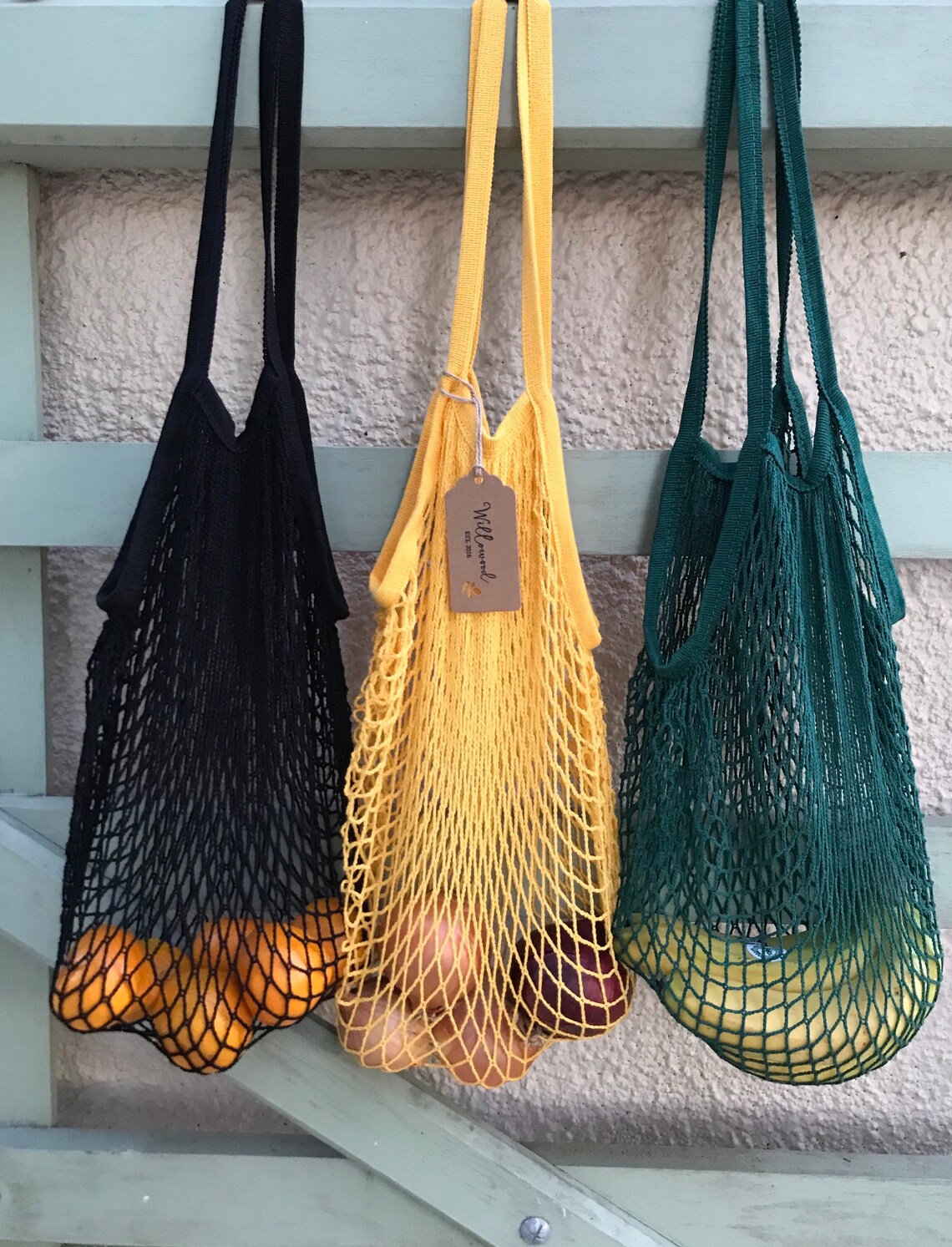 Cotton Shopping Net Bag Produce Market Mesh Crochet Woven | Etsy