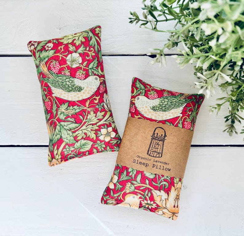 William Morris Lavender Sleep Pillow – Strawberry Thief, Relaxation ...