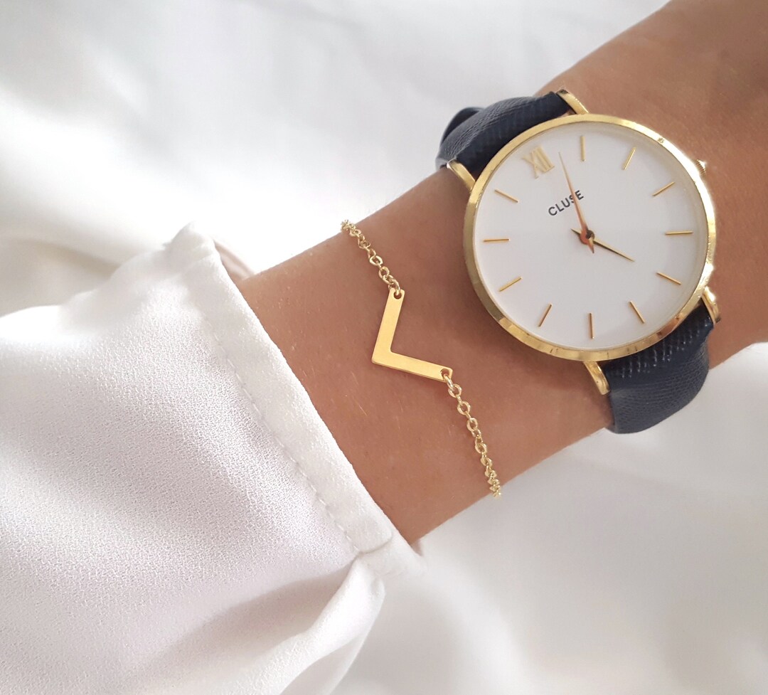 Bracelet V Gold Plated - Etsy