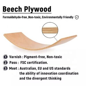 Wooden Balance Board With Felt Wobble Toddler Kids Montessori Rocking ...