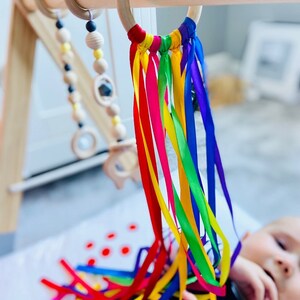 Wooden Baby Gym Activity Play Mat Playmat Wood Frame Stand Newborn Gym ...