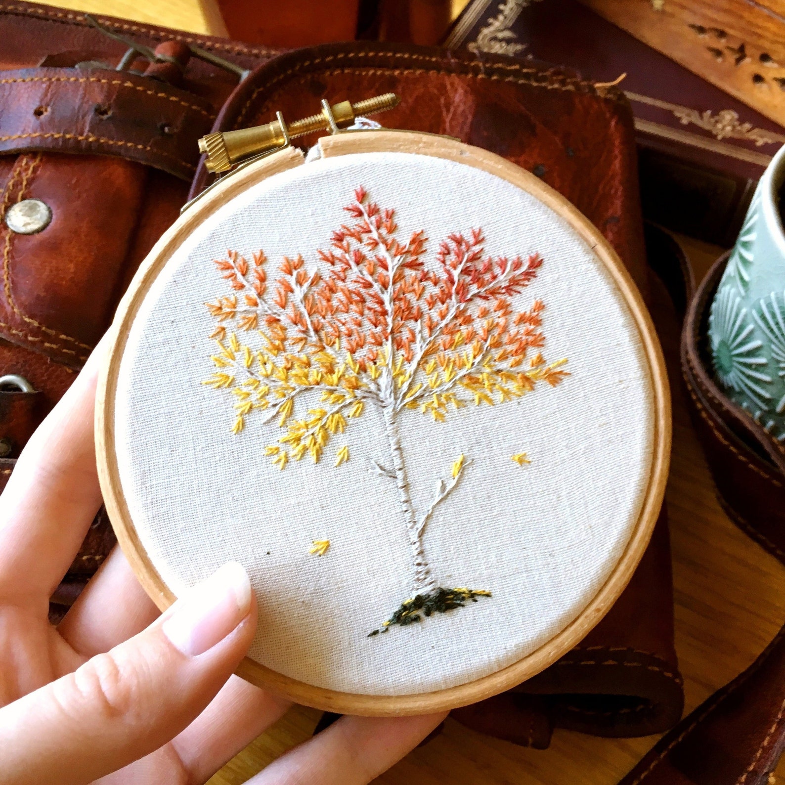 Autumn Silver Birch Tree Embroidery Pattern Kit DIY PDF Download Craft ...