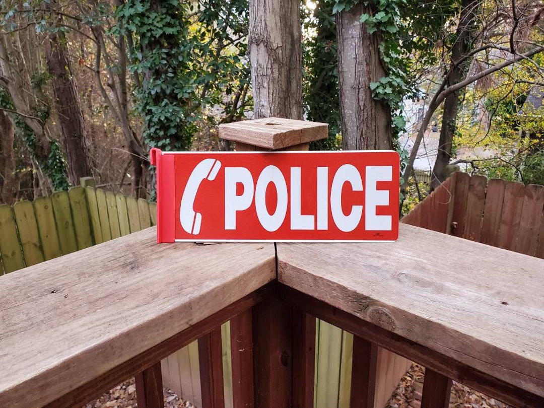 Vintage Scotchlite Call Police Sign Flange - Etsy