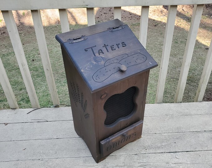 Vintage Tater and Onion Potato Bin Cabinet - Etsy