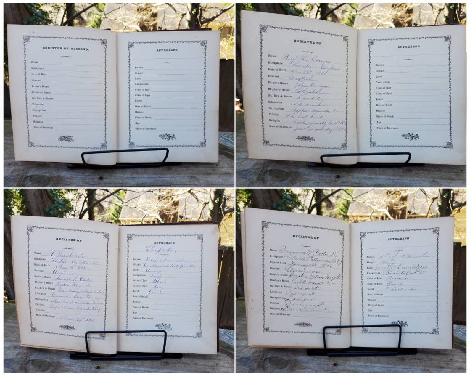 Antique 1871 A.H. Platt Pictorial Family Register Book - Etsy