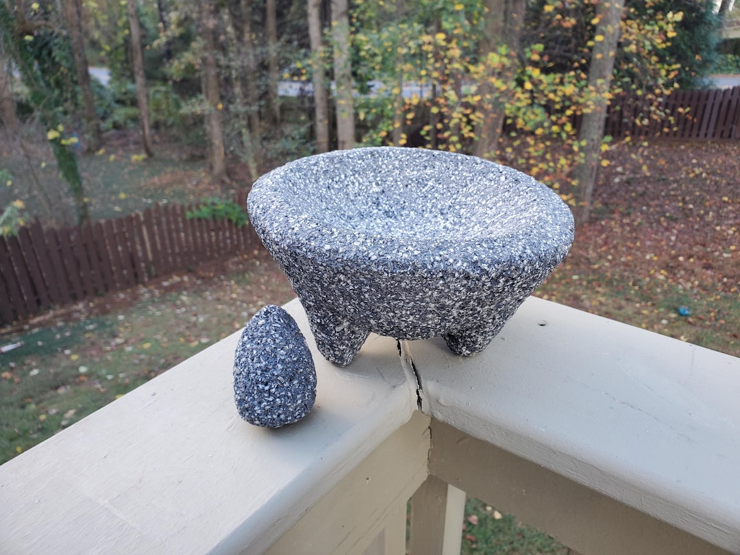 Vintage Volcanic Lava Stone Molcajete Basalt Mortar & Pestle - Etsy