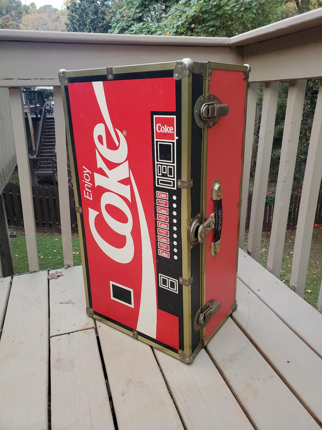 Vintage Coca Cola Vending Machine Trunk Box Coca Cola Trunk Footlocker ...