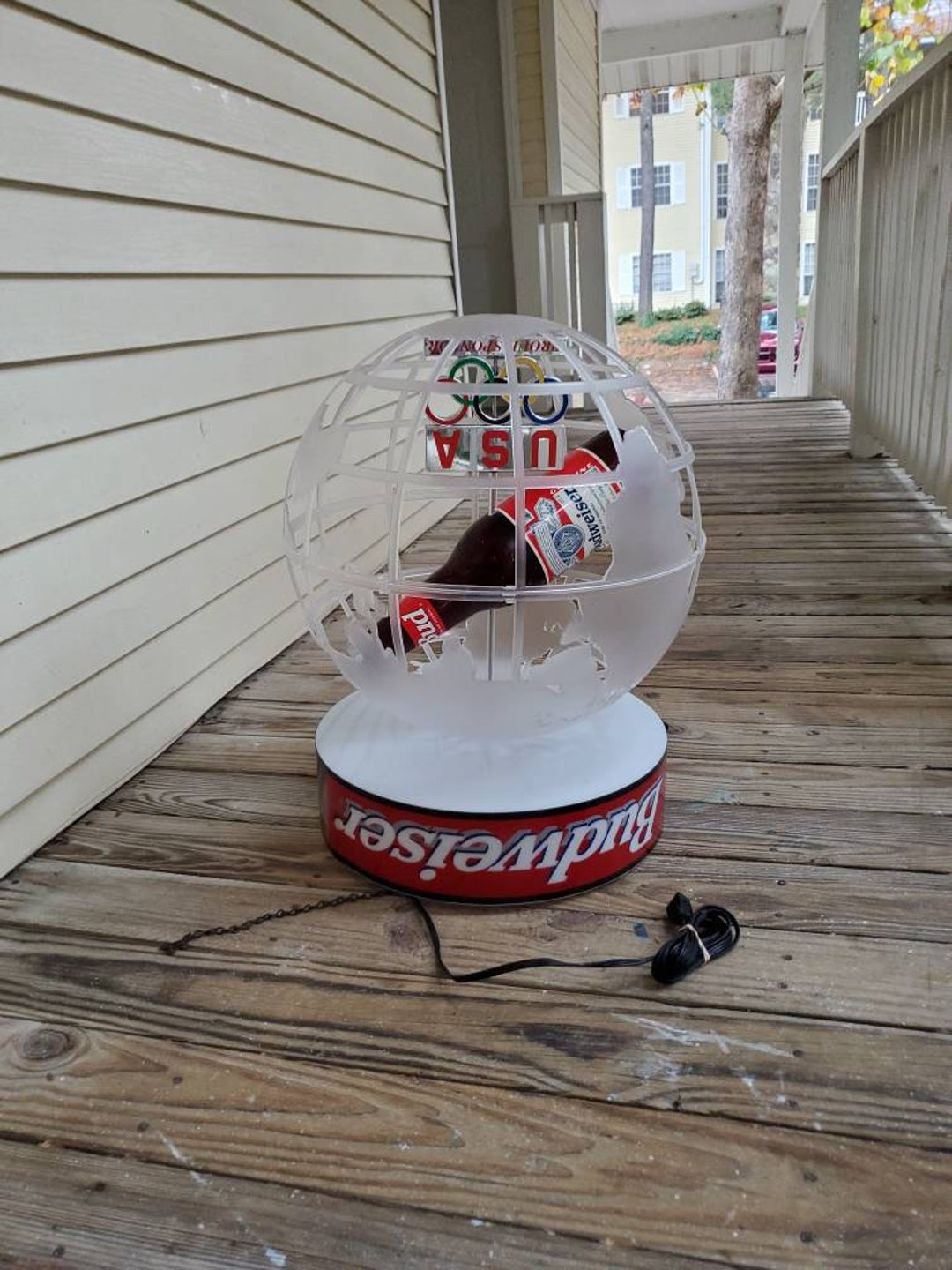 Vintage Budweiser Olympic Rotating Light Sign - Etsy