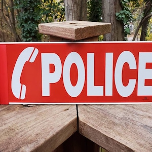 Vintage Scotchlite Call Police Sign Flange - Etsy