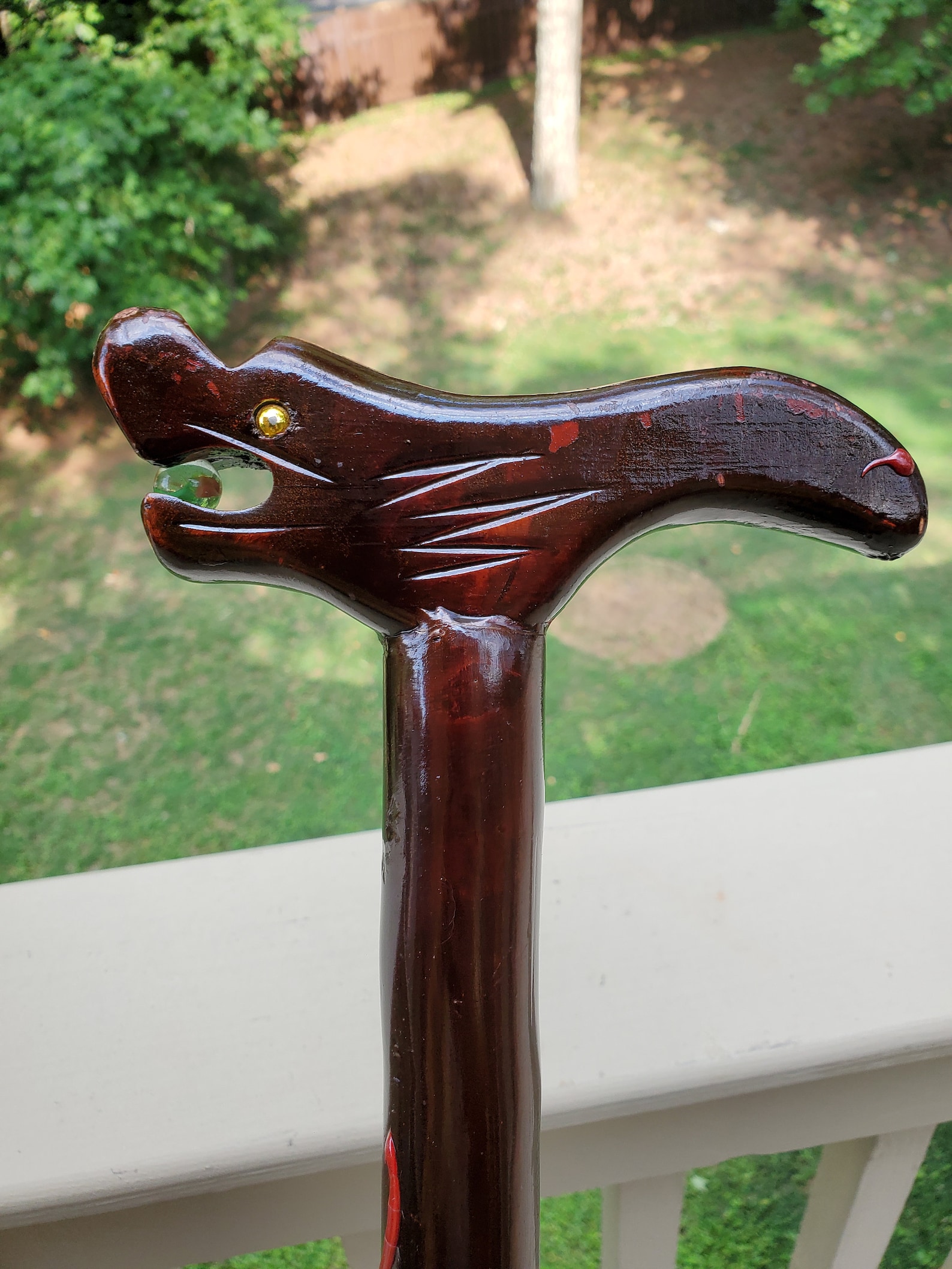 Vintage Wood Dragon Cane Marble Cane - Etsy