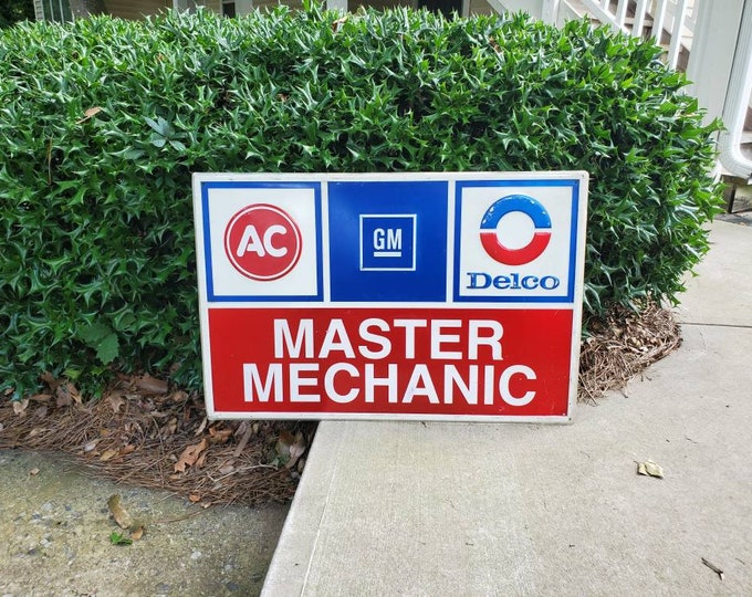 Vintage AC Delco Master Mechanic Sign - Etsy