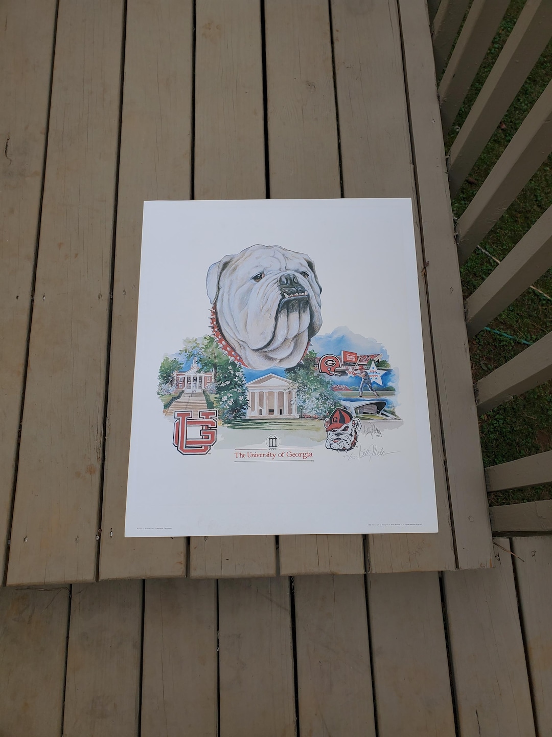 Vintage UGA University of Georgia Print Betty Malone Print Signed ...