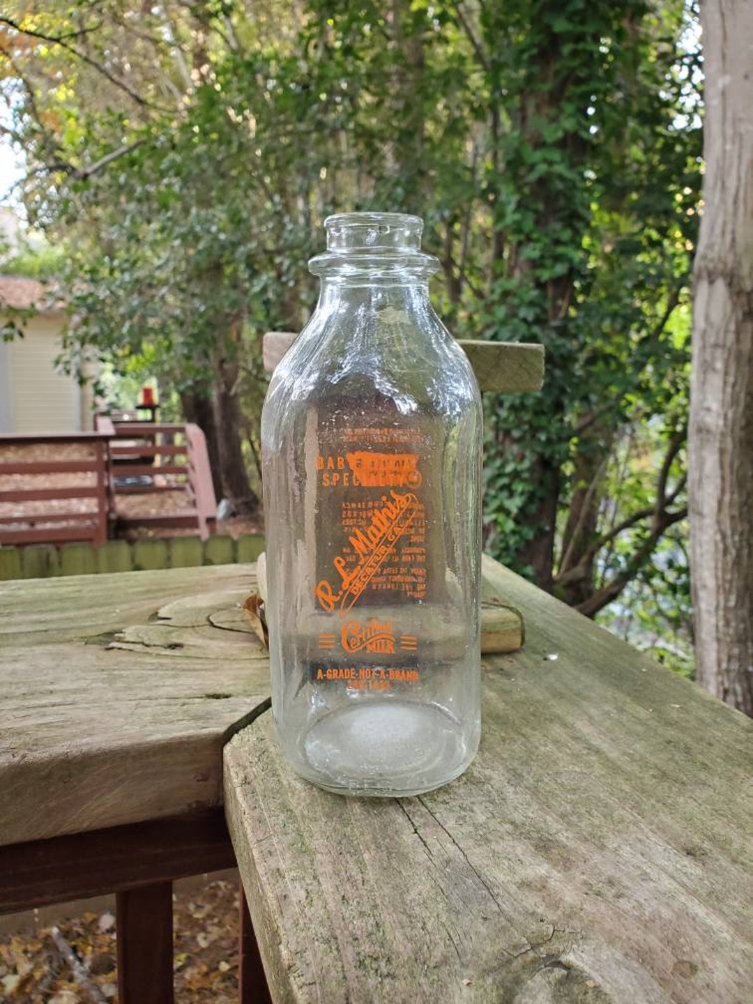 Vintage R L Mathis Milk Dairy Bottle Mathis Milk Bottle - Etsy