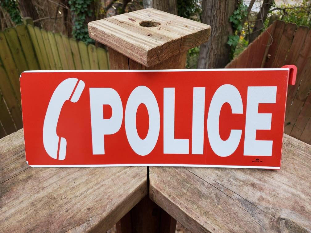 Vintage Scotchlite Call Police Sign Flange | Etsy