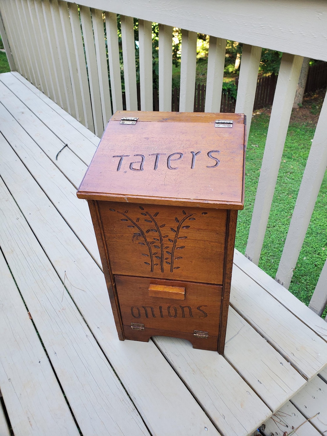 Vintage Tater and Onion Potato Bin Cabinet Vegetable Bin - Etsy