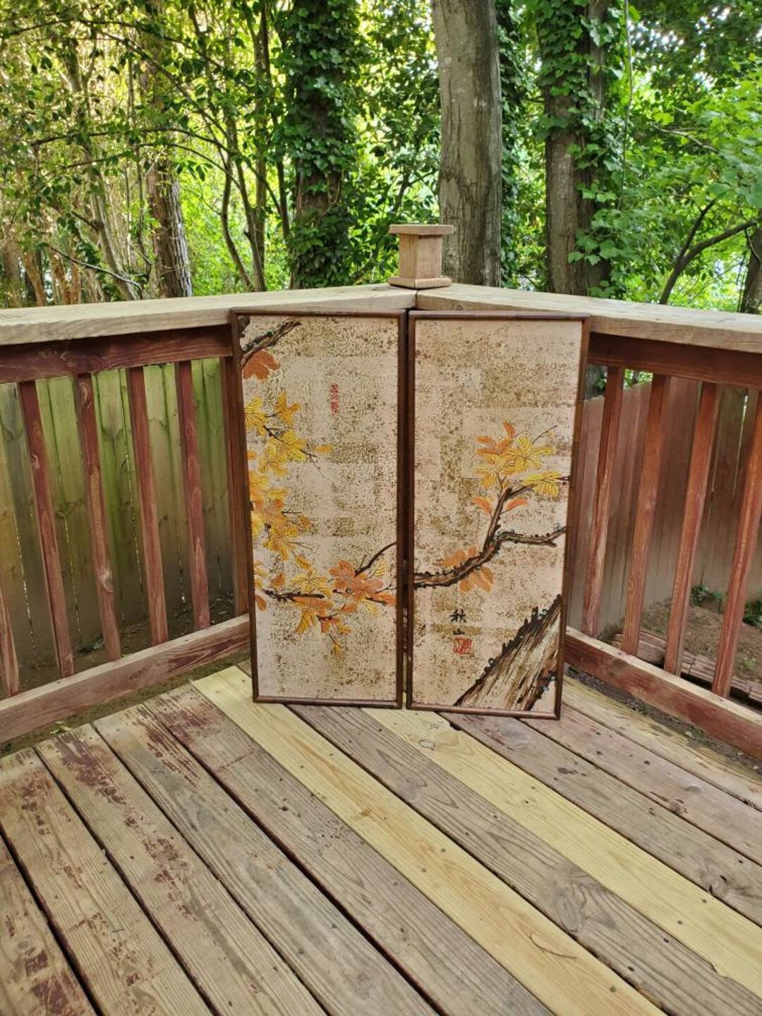 Vintage Authentic Japanese Bonsai Tree Screen Panels - Etsy