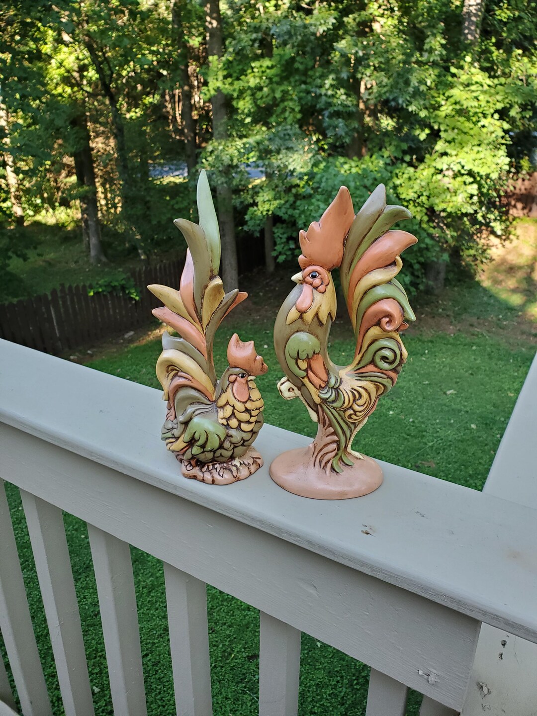 Vintage 1960s Mid Century DLW Rooster Pottery Figure Set - Etsy