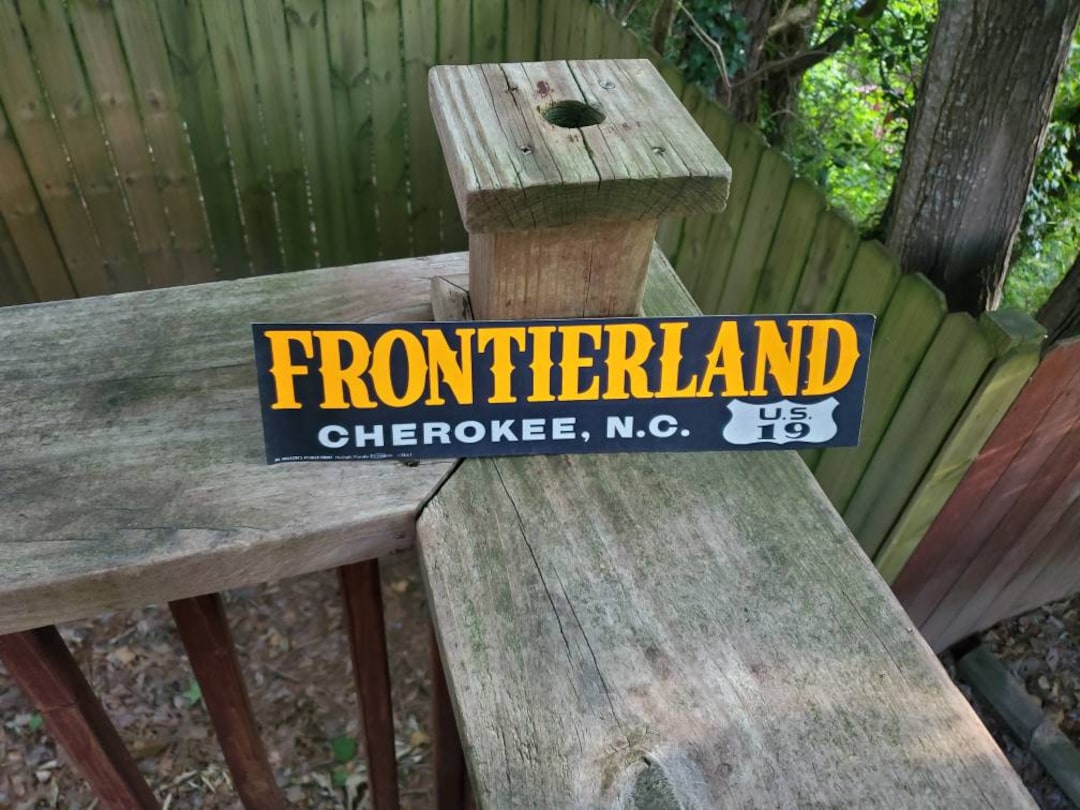 Vintage Frontierland US 19 Cherokee NC Bumper Sticker - Etsy