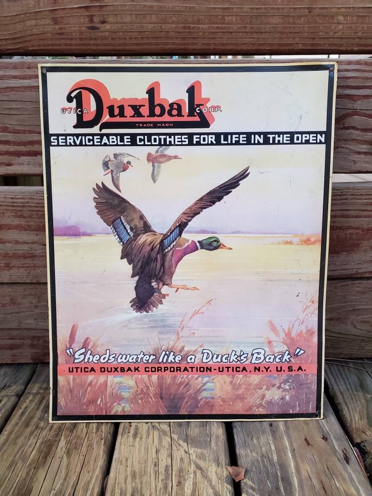 Vintage Utica Duxbak Clothing Sign Advertising - Etsy