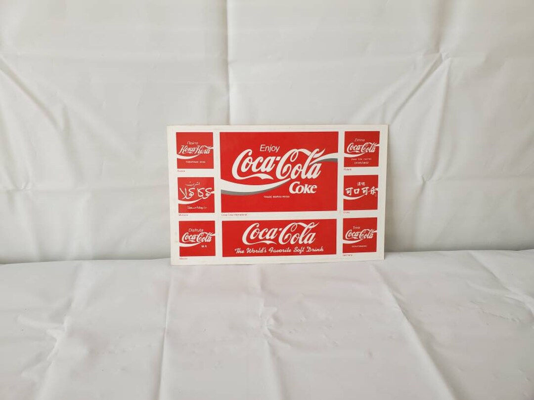 Vintage Coca-cola International Stickers Post Card - Etsy