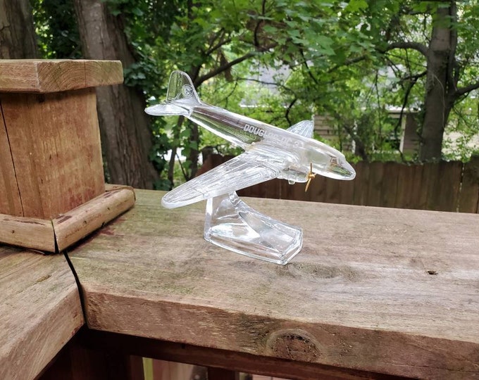 Vintage German Crystal Douglas Dc-3 Airplane Model Display - Etsy