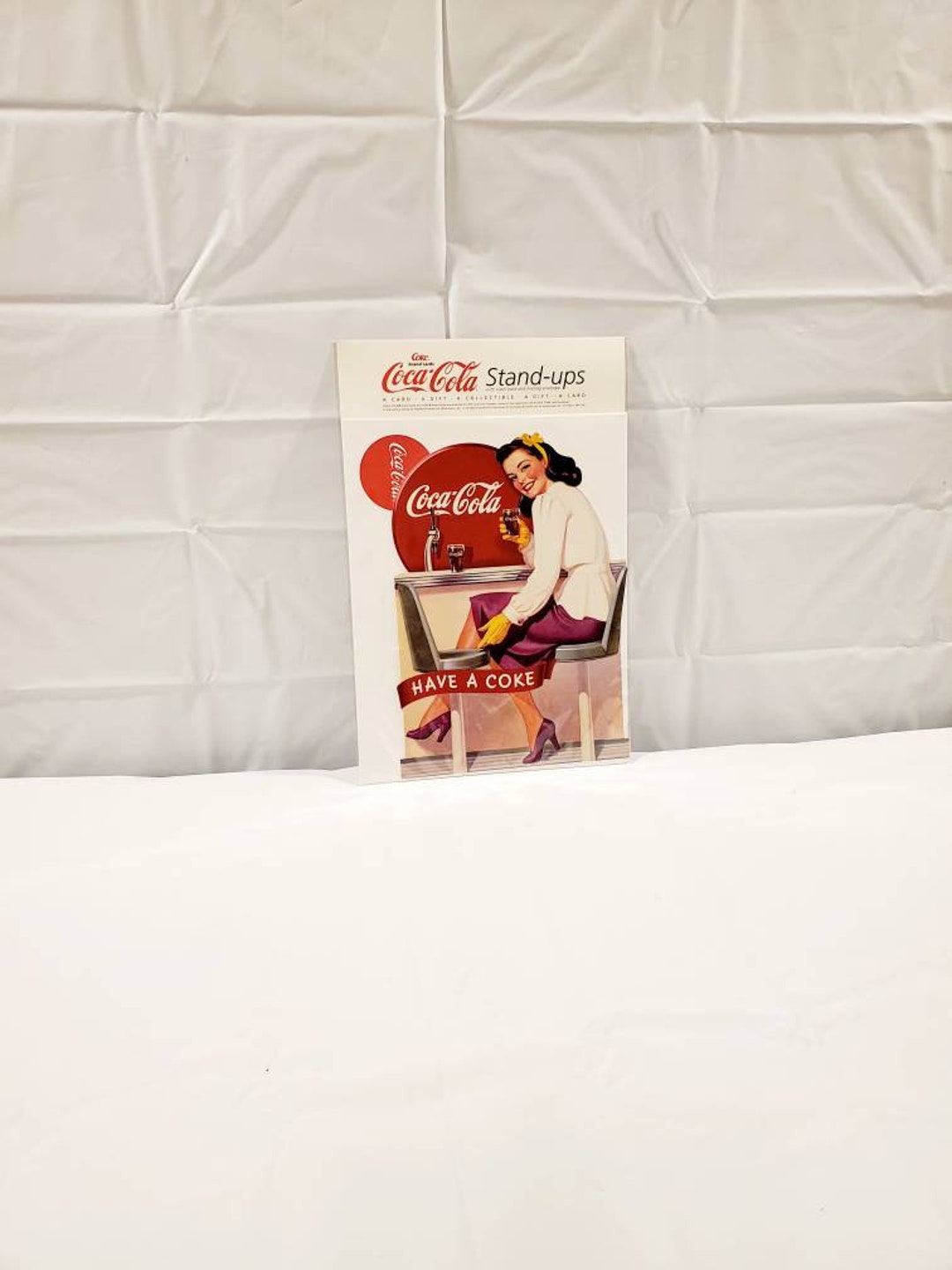 Vintage Coca-cola Lady Stand up Card Display - Etsy