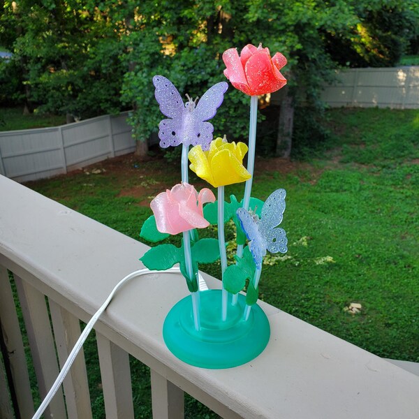 Vintage Flower Lamp - Etsy