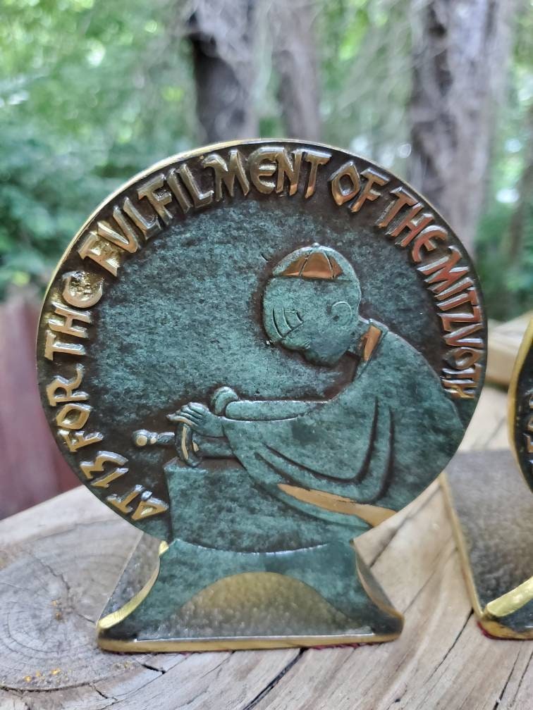 Vintage Mitzvoth Jewish Bookends Made in Israel | Etsy