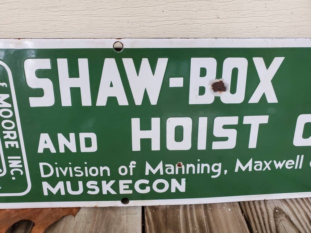 Vintage Shaw-box Crane Porcelain Sign Advertising Load Lifter - Etsy