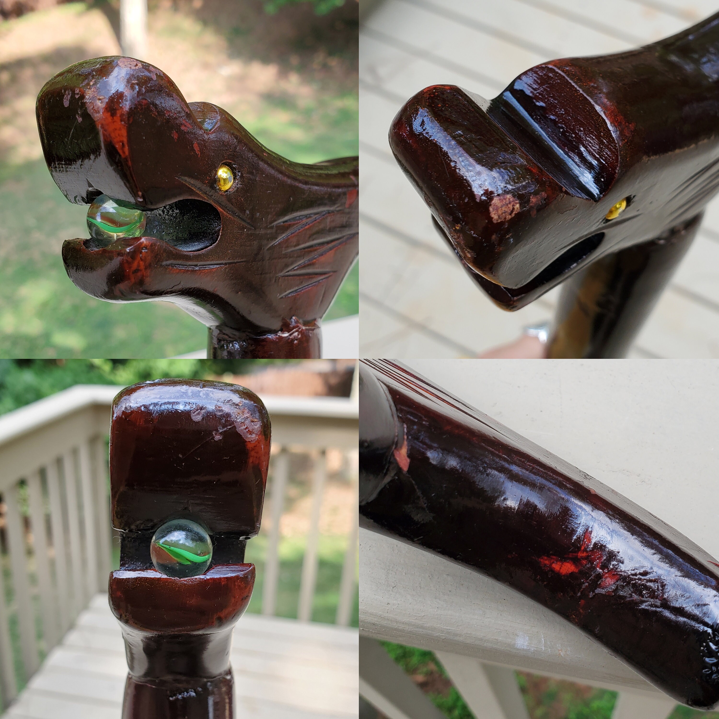 Vintage Wood Dragon Cane Marble Cane - Etsy