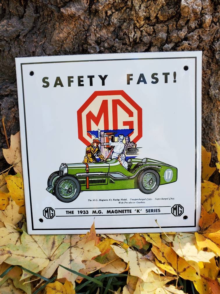 Vintage 1980s MG Car Porcelain Sign Magnette K Series | Etsy
