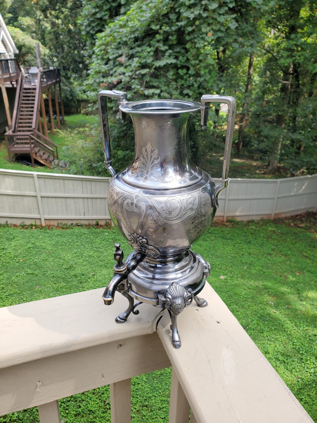 Antique Wilcox Silver Plate Co Samovar Drink Dispenser Samovar ...
