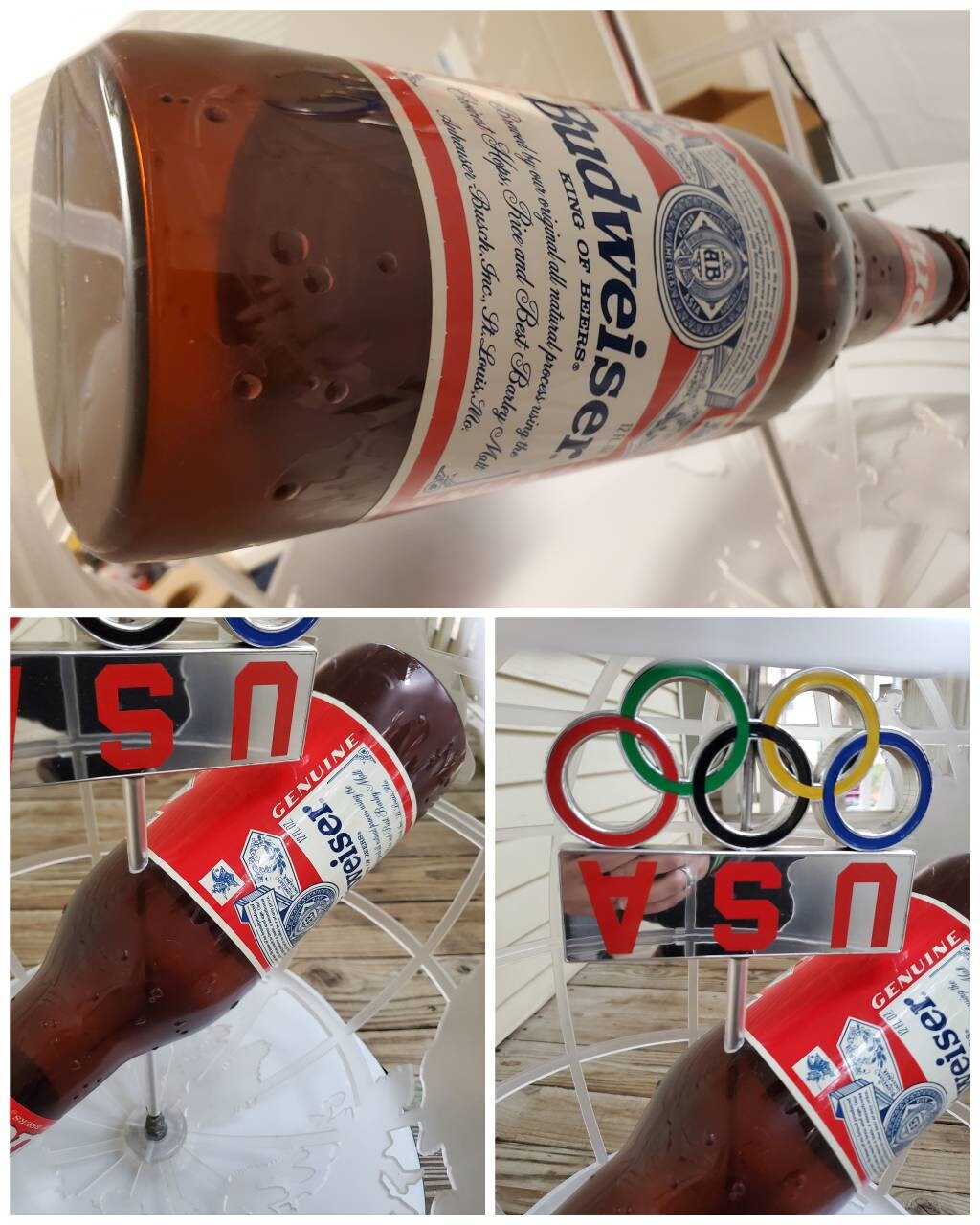 Vintage Budweiser Olympic Rotating Light Sign - Etsy