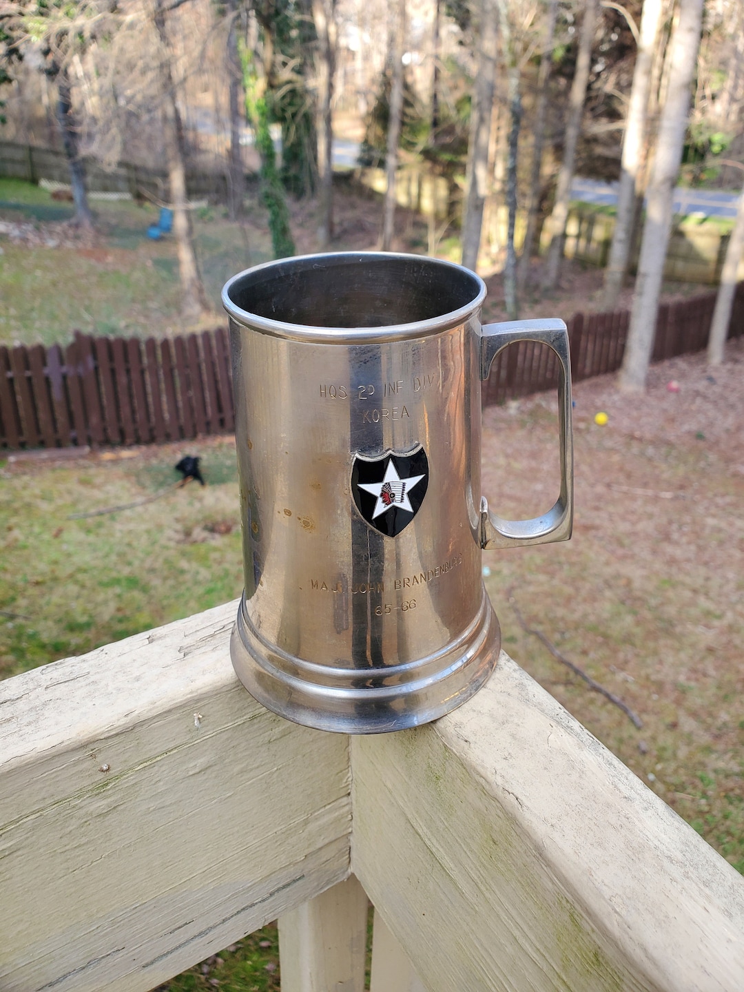 Vintage US Army MAJ 2nd Infantry Division Cup Mug MAJ John Brandenburg ...