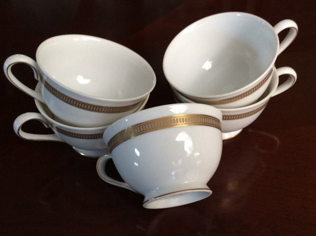 Vintage Sango Empress White & Gold Cups - Set of 5 - Made in Japan - Etsy