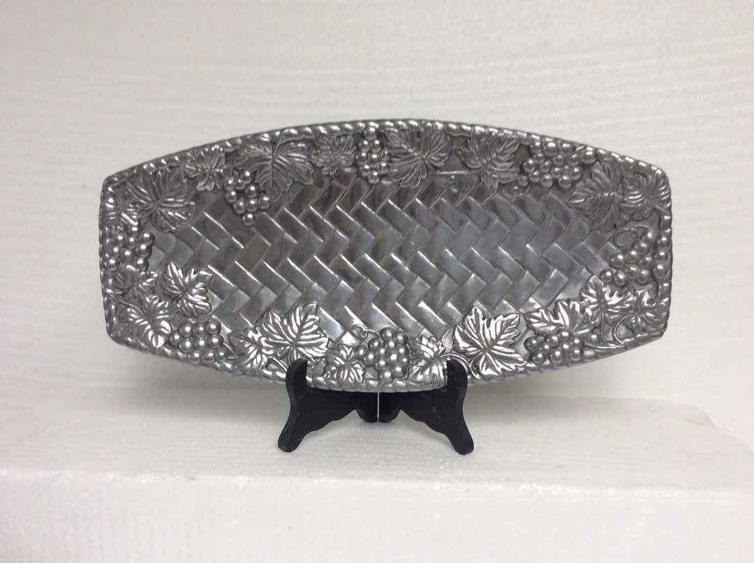 Vtg Lenox Pewter Grapevine Tray/platter - Etsy