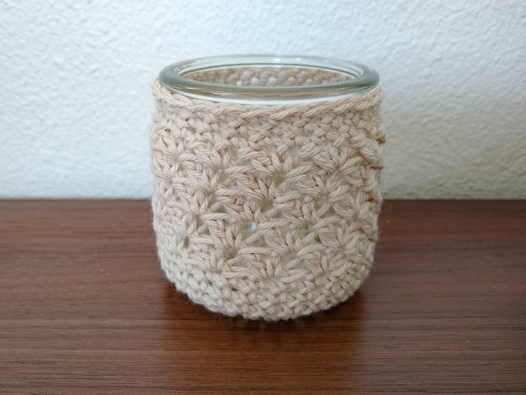 Crocheted Oui Jar Cozy: 100% Cotton Plant Propagation Sleeve - Etsy