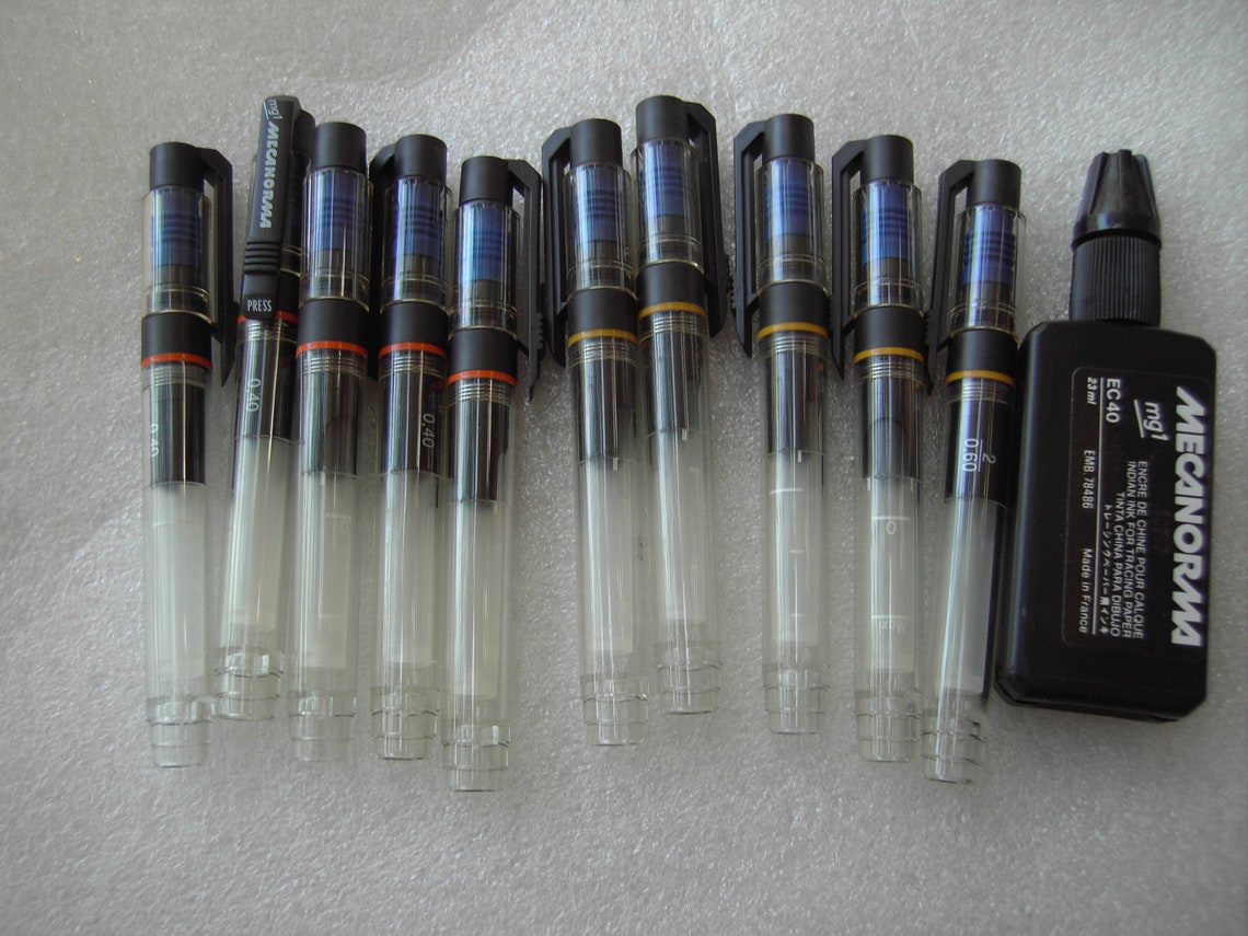 10 Rapidograph Pens Mecanorma Graphoplex MG1 Technical Pens - Etsy