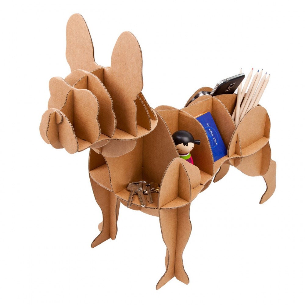 French Bulldog Cardboard Dog Storage Desk Organizer DIY - Etsy