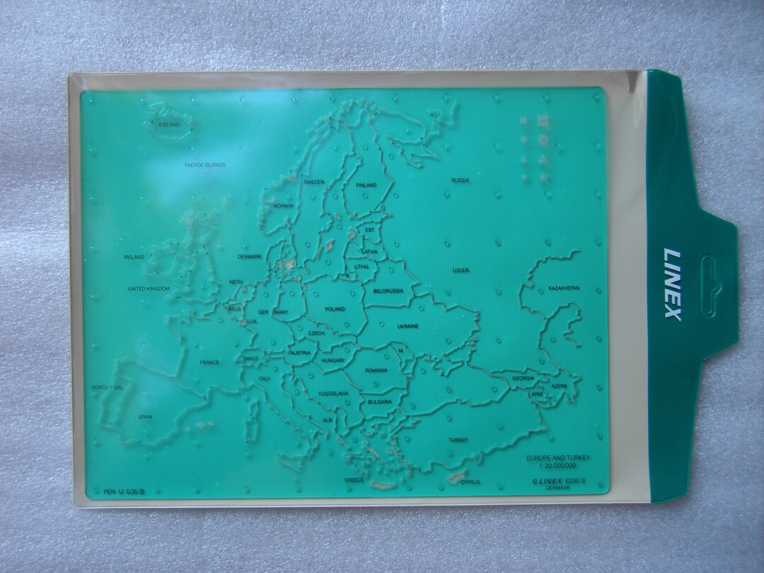LINEX TEMPLATES Europe and Turkey 6230S 1:20.000.000 Vintage Da ...
