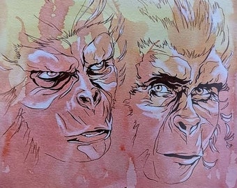 Planet of the Apes set of 2 Window Card 1968 Charlton Heston 14x22 - Etsy