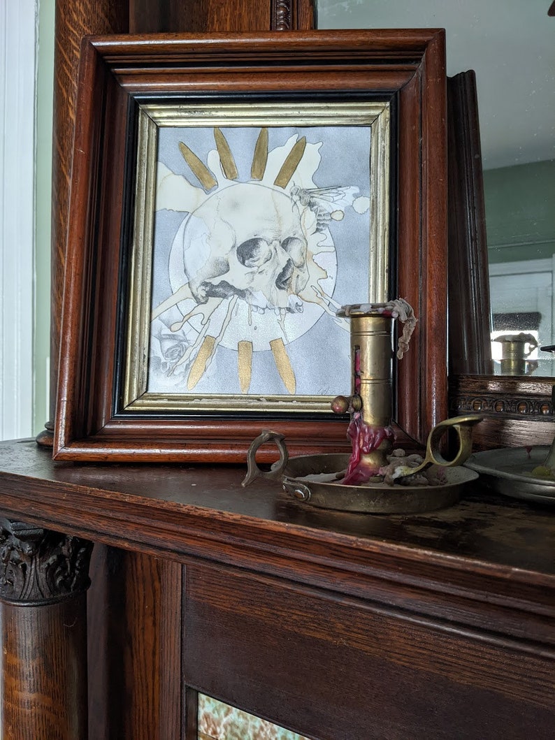 Skull, Wasp and Rose *original Framed Art* - Etsy