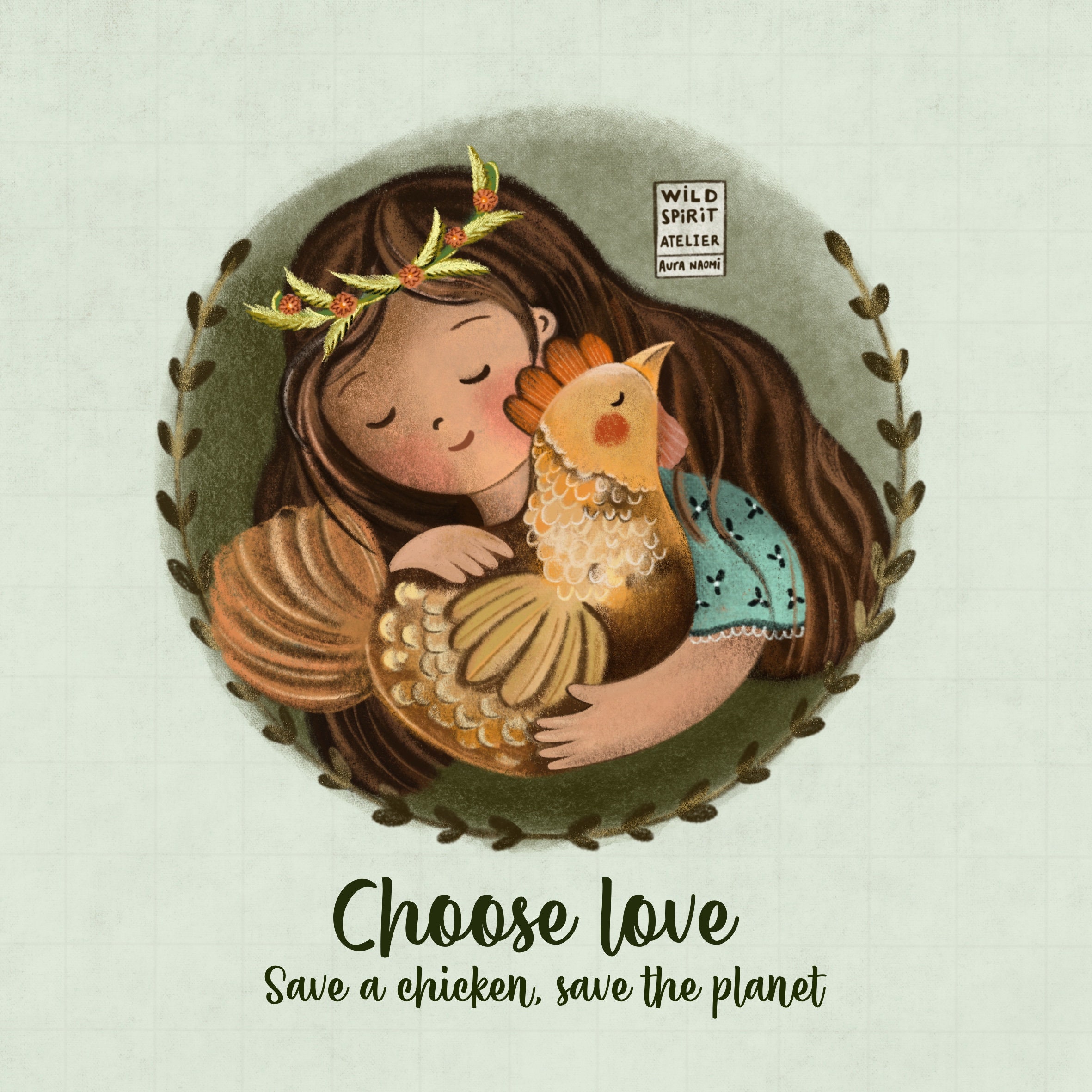 VEGAN ILLUSTRATION/ Vegan Print/ Vegan Poster/ Vegan Card - Etsy