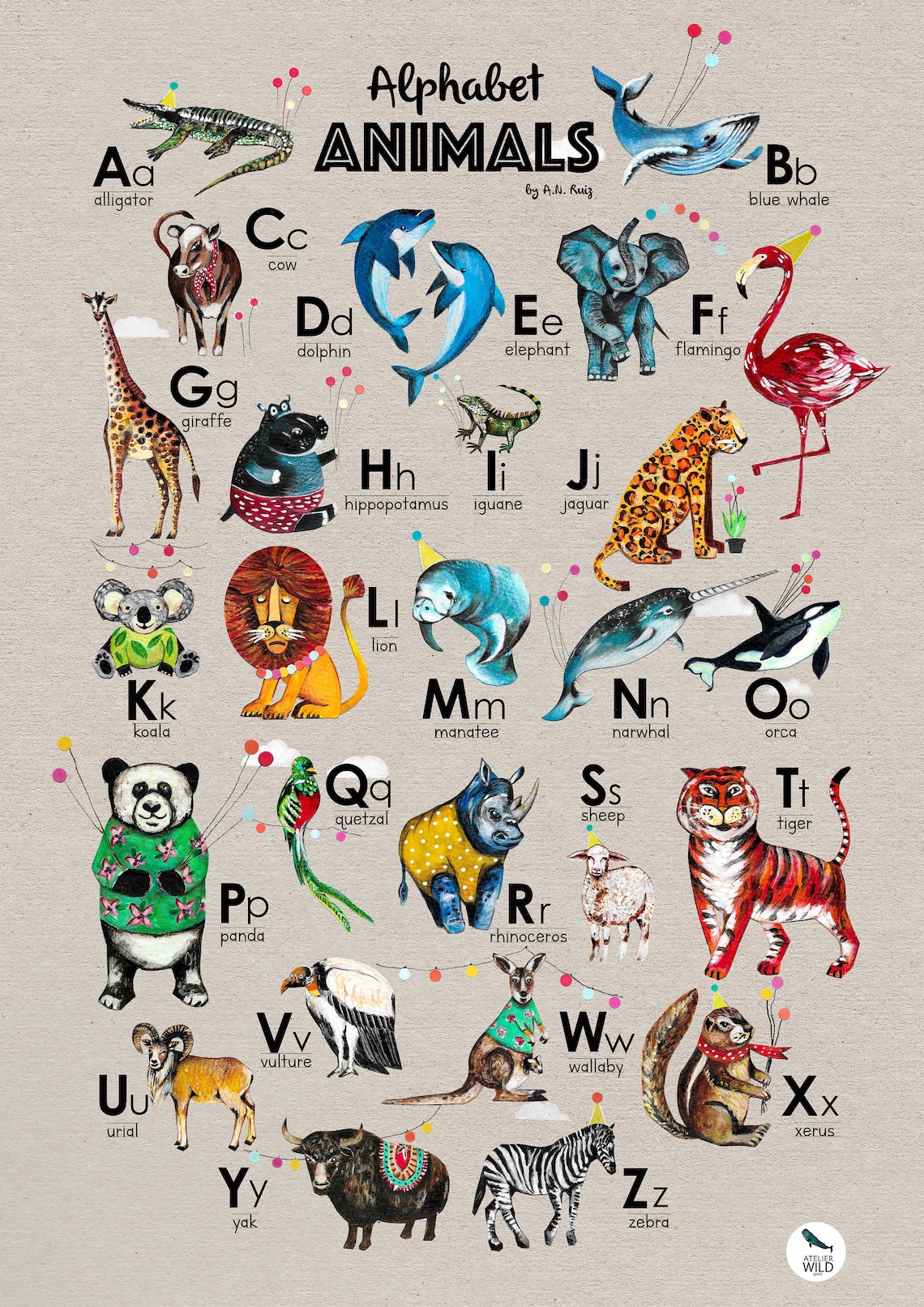 ABC Animals, Animal Alphabet DIGITAL Version! - Etsy